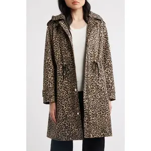 Michael Kors Hooded Trench Coat - Cheetah