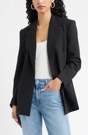 OPEN EDIT The Icon Double Breasted Blazer Black
