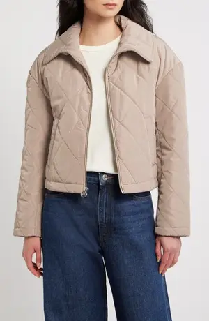 Michael Kors Quilted Jacket - Taupe