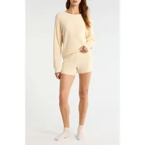 Barefoot Dreams Cozychic® Ribbed Pullover & Shorts - Daffodil