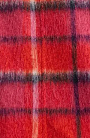 Sam Edelman Brushed Plaid Coat - Red Plaid
