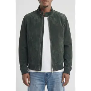 Bagatelle Genuine Suede Harrington Jacket - Bottle Green