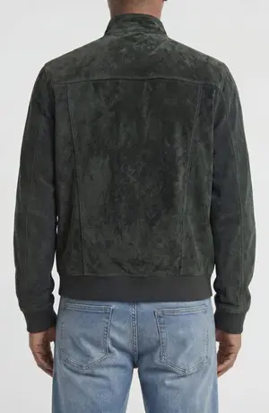 Bagatelle Genuine Suede Harrington Jacket - Bottle Green
