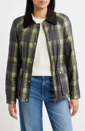 Sam Edelman Plaid Print Jacket - Teal Ground