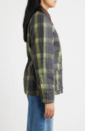 Sam Edelman Plaid Print Jacket - Teal Ground