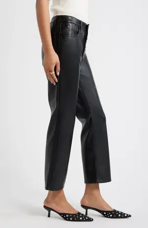 OPEN EDIT Faux Leather Kick Flare Pants