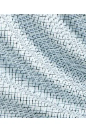 David Donahue Trim Fit Shadow Check Cotton Dress Shirt - White/hunter