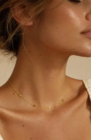 Argento Vivo Pavé Flower Station Necklace