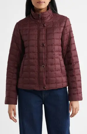 CECE DUPRAZ Short Quilted Jacket - Burgundy