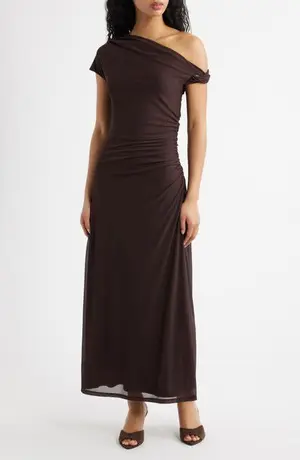 EVER NEW Paris Asymmetric Mesh Dress