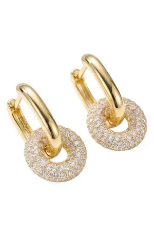 Argento Vivo Interlocking Hoops Pavé Earrings