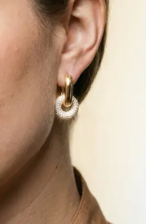 Argento Vivo Interlocking Hoops Pavé Earrings