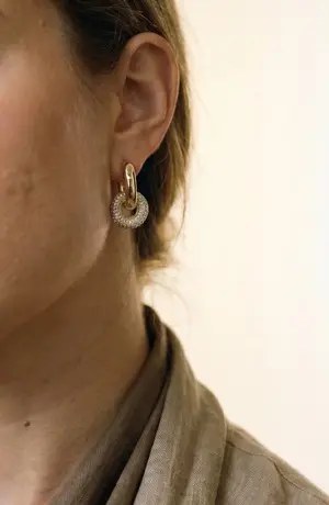 Argento Vivo Interlocking Hoops Pavé Earrings