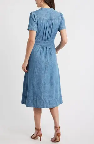 Caslon Cotton Chambray Midi Dress