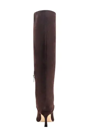 Marc Fisher Visola Pointed Toe Knee High Boot - Dark Brown