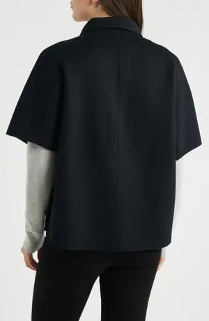 Michael Kors Double Face Wool Cape - Black