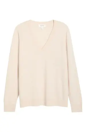 Nordstrom V-neck Cashmere Sweater - Beige Beach