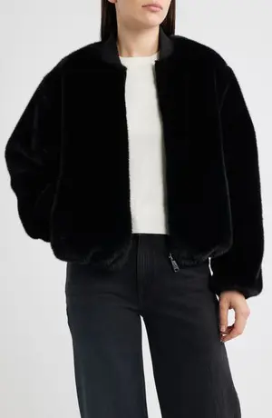 Sam Edelman Reversible Bomber Jacket - Black