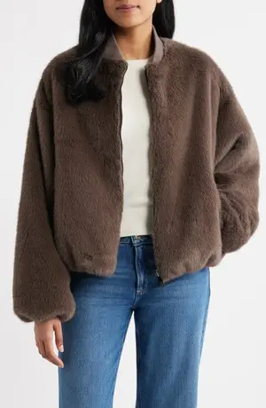 Sam Edelman Reversible Bomber Jacket - Mink