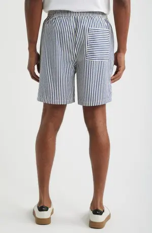 OPEN EDIT Stripe Seersucker Drawstring Shorts