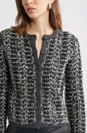 Nordstrom Textured Crewneck Cardigan
