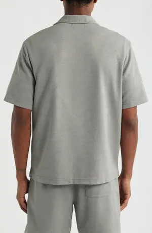 OPEN EDIT Knit Camp Shirt - Grey Fossil