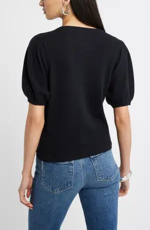 Nordstrom Puff Sleeve Cashmere Cardigan