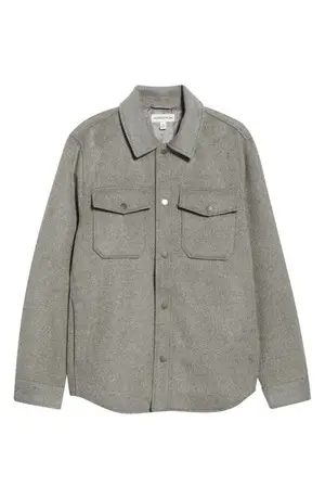 Nordstrom Wool Blend Shirt Jacket - Grey Heather