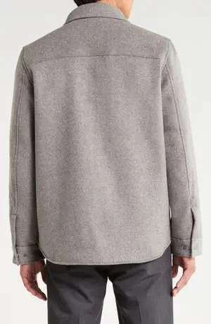 Nordstrom Wool Blend Shirt Jacket - Grey Heather