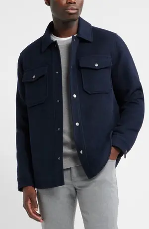 Nordstrom Wool Blend Shirt Jacket - Navy Sapphire