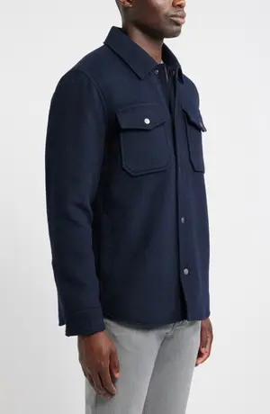 Nordstrom Wool Blend Shirt Jacket - Navy Sapphire