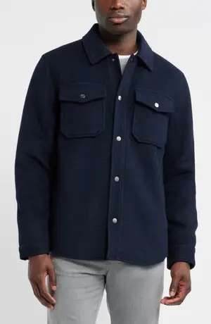 Nordstrom Wool Blend Shirt Jacket - Navy Sapphire