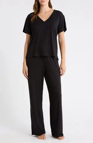 Nordstrom Cool Touch Jersey Pajamas Black