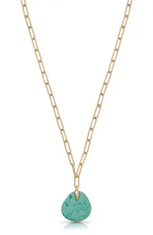 Ettika Long Stone Pendant Necklace - Turquoise