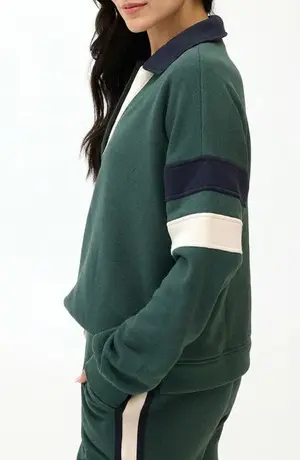THREADS 4 THOUGHT Lourdes Colorblock Fleece Sweatshirt - Alpine/galaxy