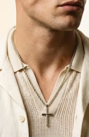 Argento Vivo Cross Pendant Necklace