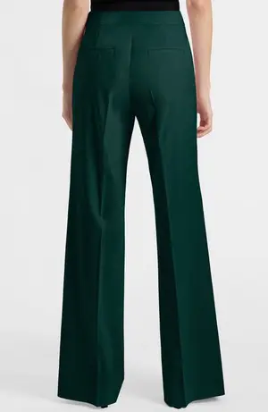 Santorelli Camila Wide Leg Trousers In Stretch Twill