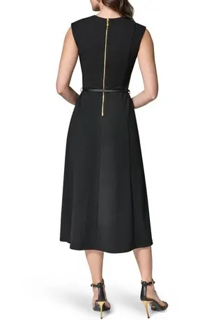 Donna Karan New York Belted Stretch Dress - Black
