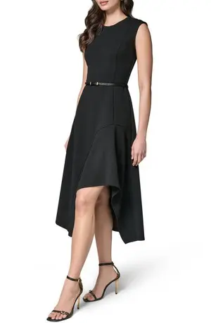 Donna Karan New York Belted Stretch Dress - Black