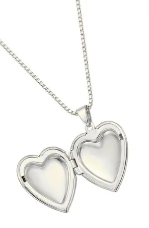 Argento Vivo Heart Locket Pendant Necklace - Silver