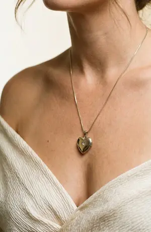 Argento Vivo Heart Locket Pendant Necklace - Silver