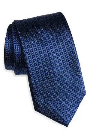 Nordstrom Dot Silk Jacquard Tie Navy