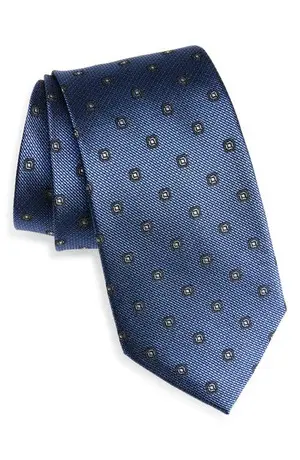 Nordstrom Geometric Silk Jacquard Neck Tie Light Blue