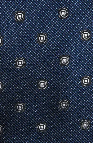 Nordstrom Geometric Silk Jacquard Neck Tie - Navy