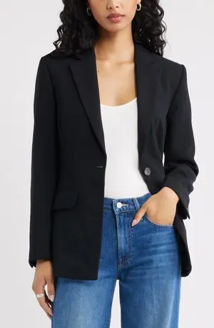 OPEN EDIT The Curator Fitted Blazer - Black