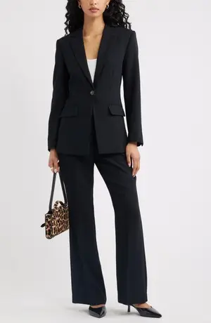 OPEN EDIT Curator Crepe Fitted Blazer