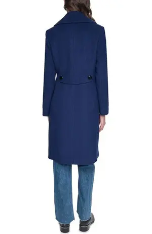 Cole Haan Oversize Collar Wool Blend Coat - Ink