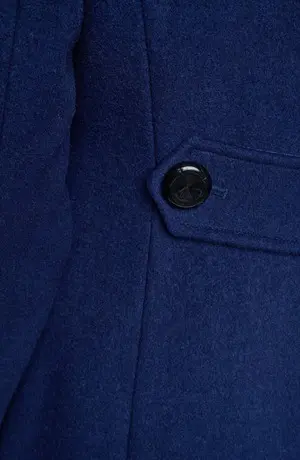 Cole Haan Oversize Collar Wool Blend Coat - Ink