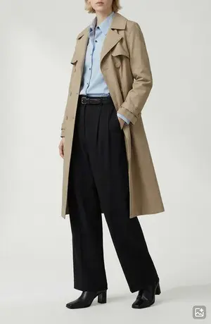 NOIZE Evelin Tie Waist Water Repellent Coat - Sand