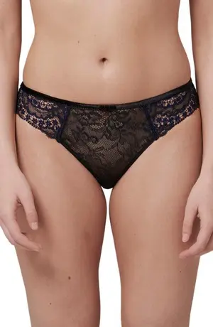 Simone Perele Scenario Lace Front Bikini Briefs - Black